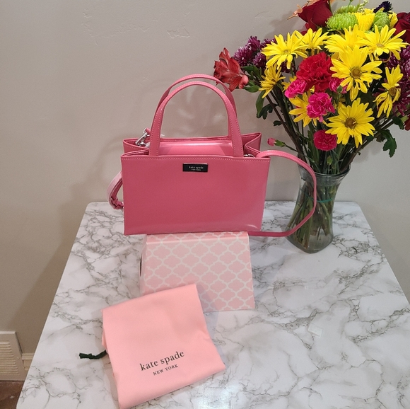 kate spade | Bags | Authentic Kate Spade Sam Icon Pink Leather Small ...